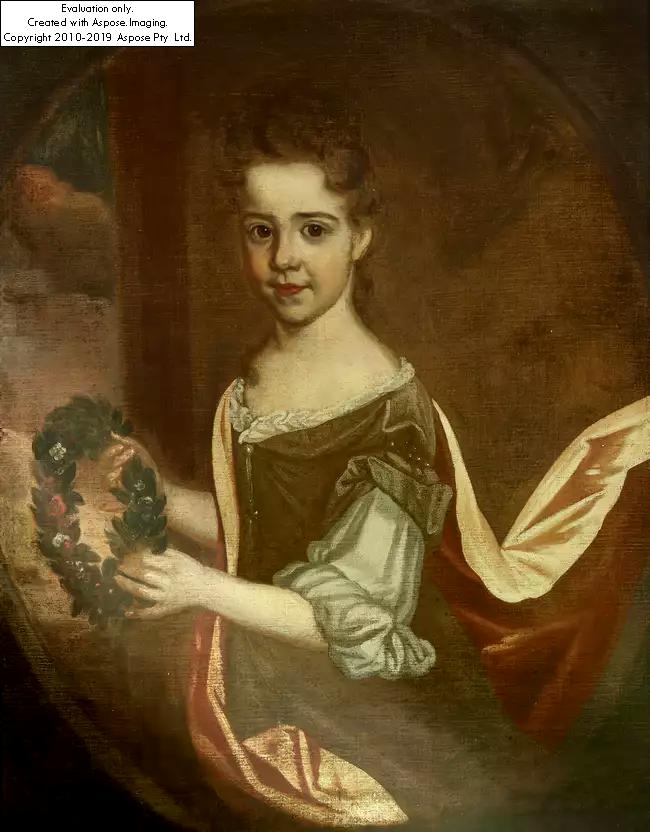 Michael Dahl | Portrait of a young girl, standing half-length, wearing ...