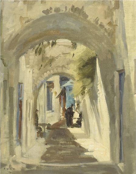 Rowena Bush | Figures in a walk-way | MutualArt