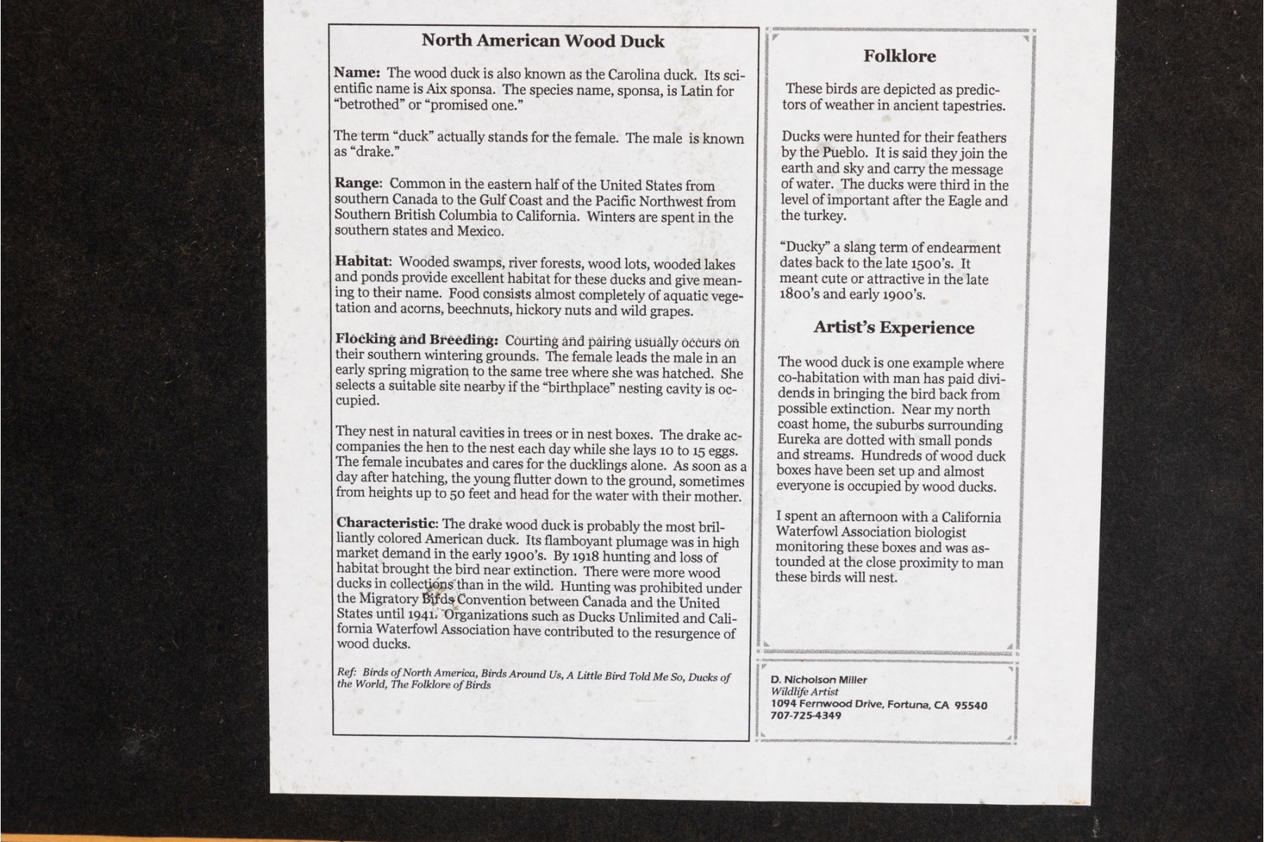 Donald Nicholson Miller | Wood Duck (1999) | MutualArt