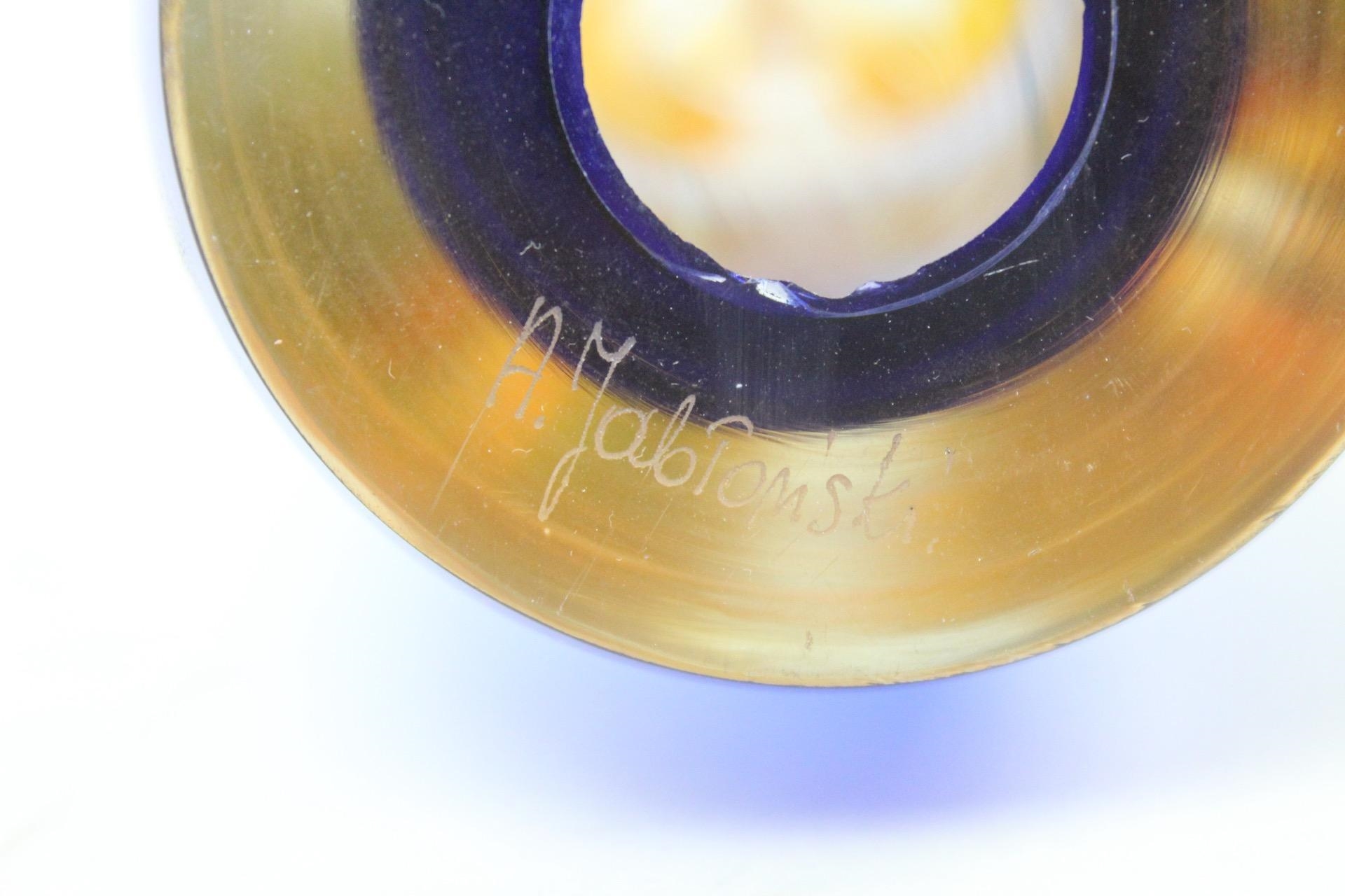 Adam Jablonski | Signed Adam Jablonski Blue & Yellow Glass Art ...