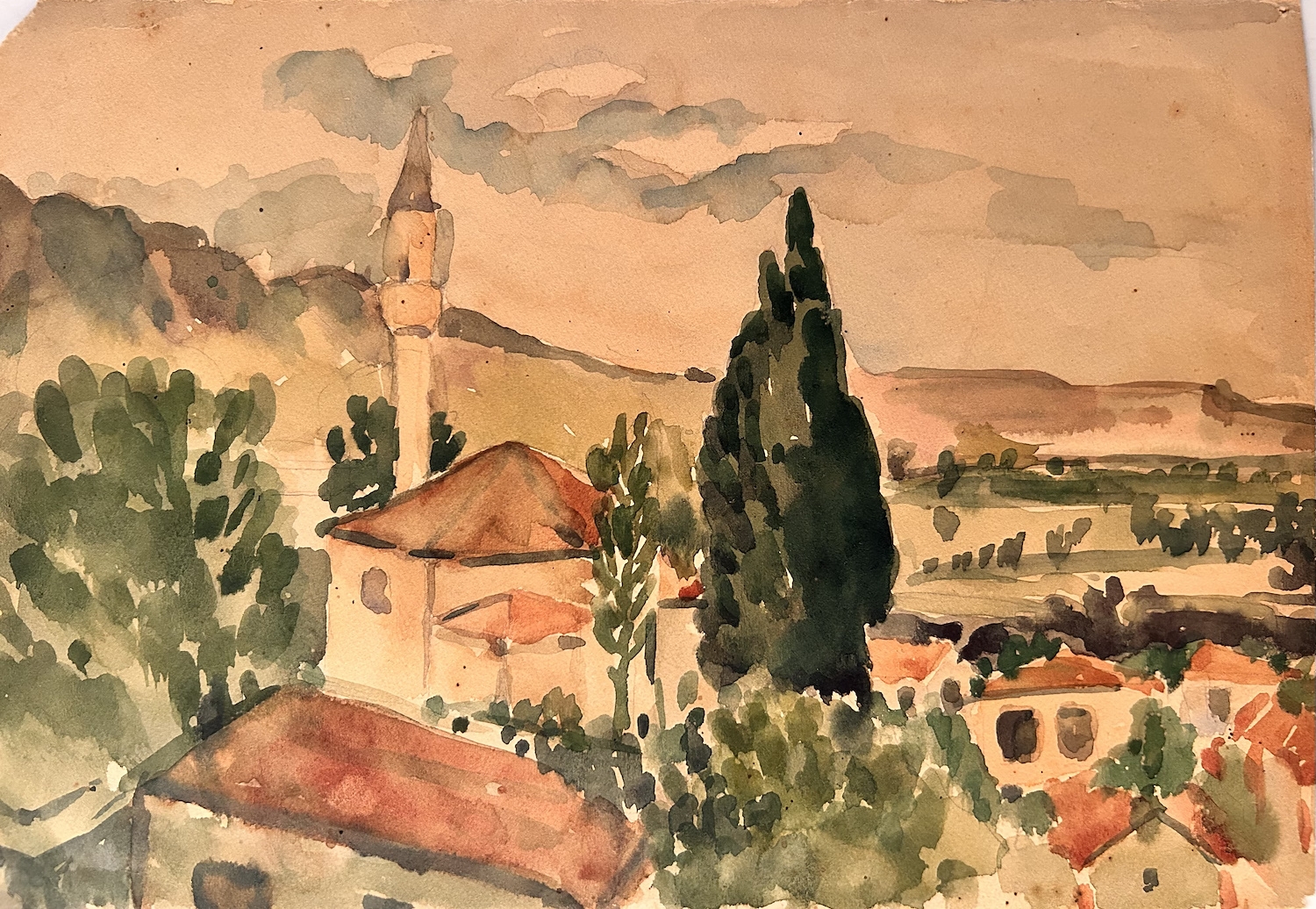 Malik Aksel | Köy manzarası | MutualArt