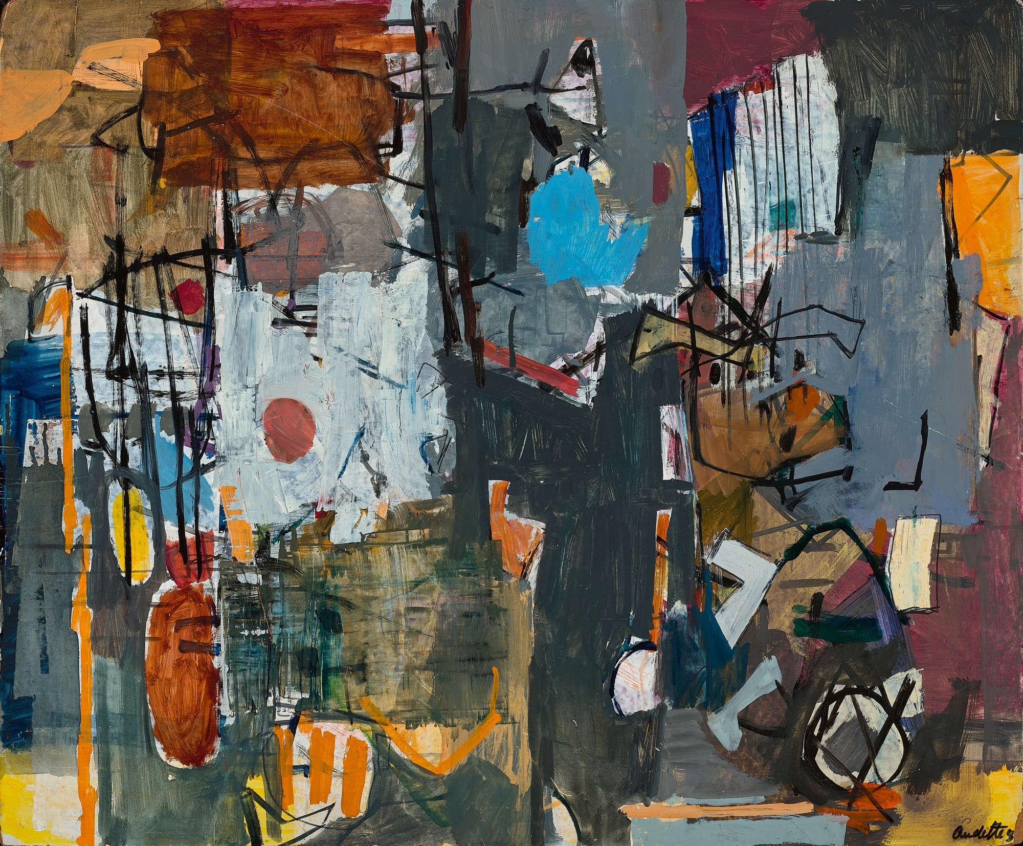 Yvonne Audette | COMPOSITION OF LINE AND COLOUR (1957 - 1958) | MutualArt