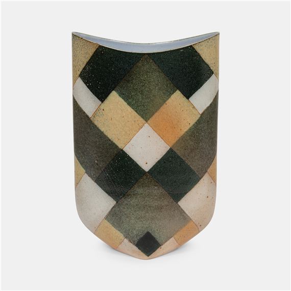 Bente Hansen | Tall Flattened Vase (1985) | MutualArt
