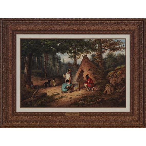 Cornelius Krieghoff | CAUGHNAWAGA INDIANS AT CAMP | MutualArt