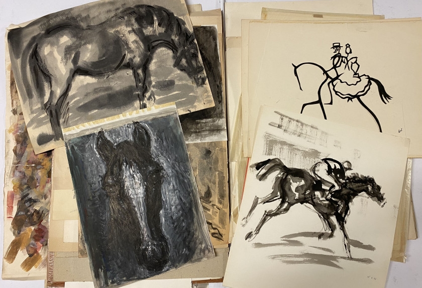 José Luis Rey Vila | Important ensemble de dessins à l'encre et/ou à l ...