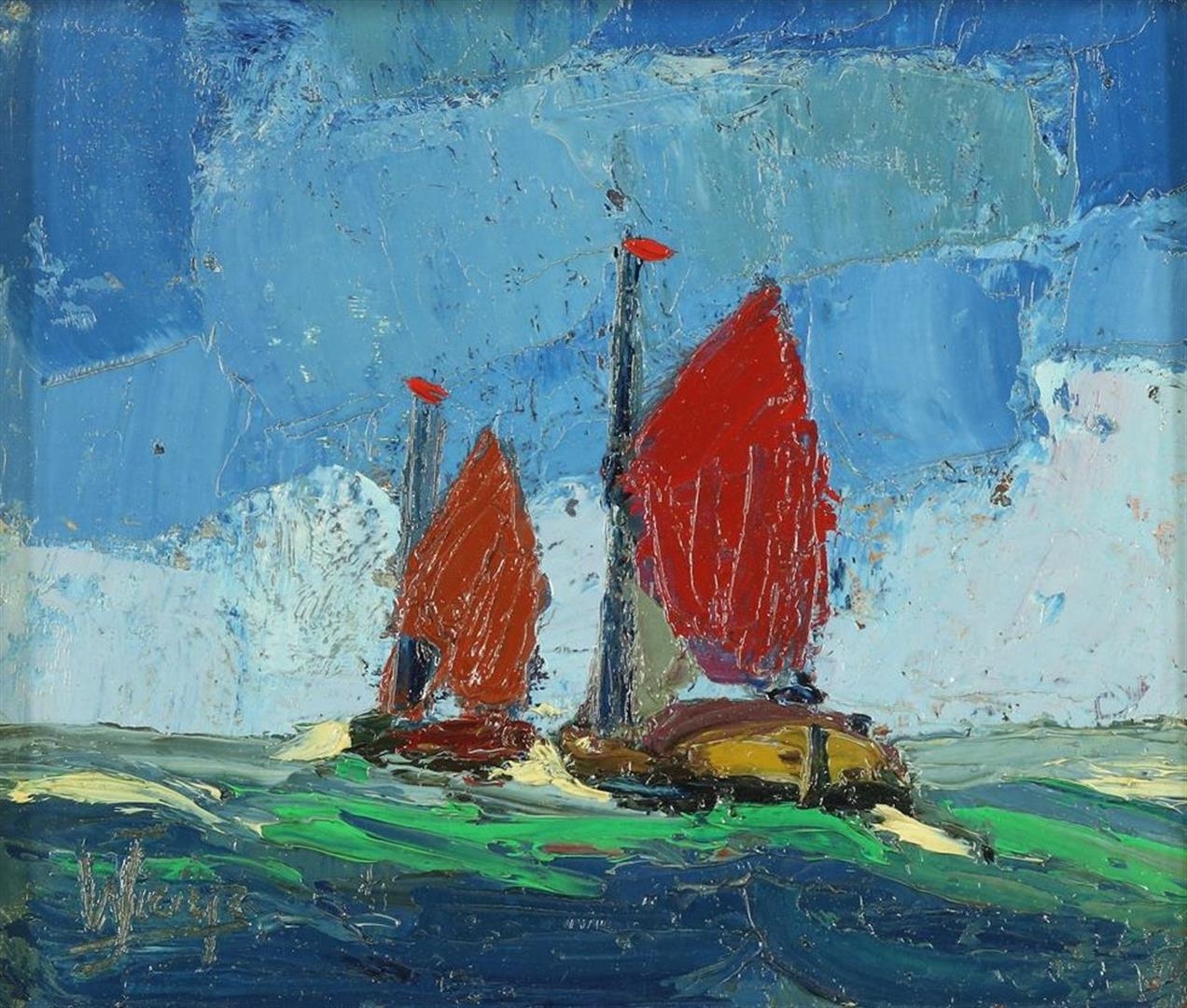 Henri Louis Wiertz | Two sailing boats | MutualArt