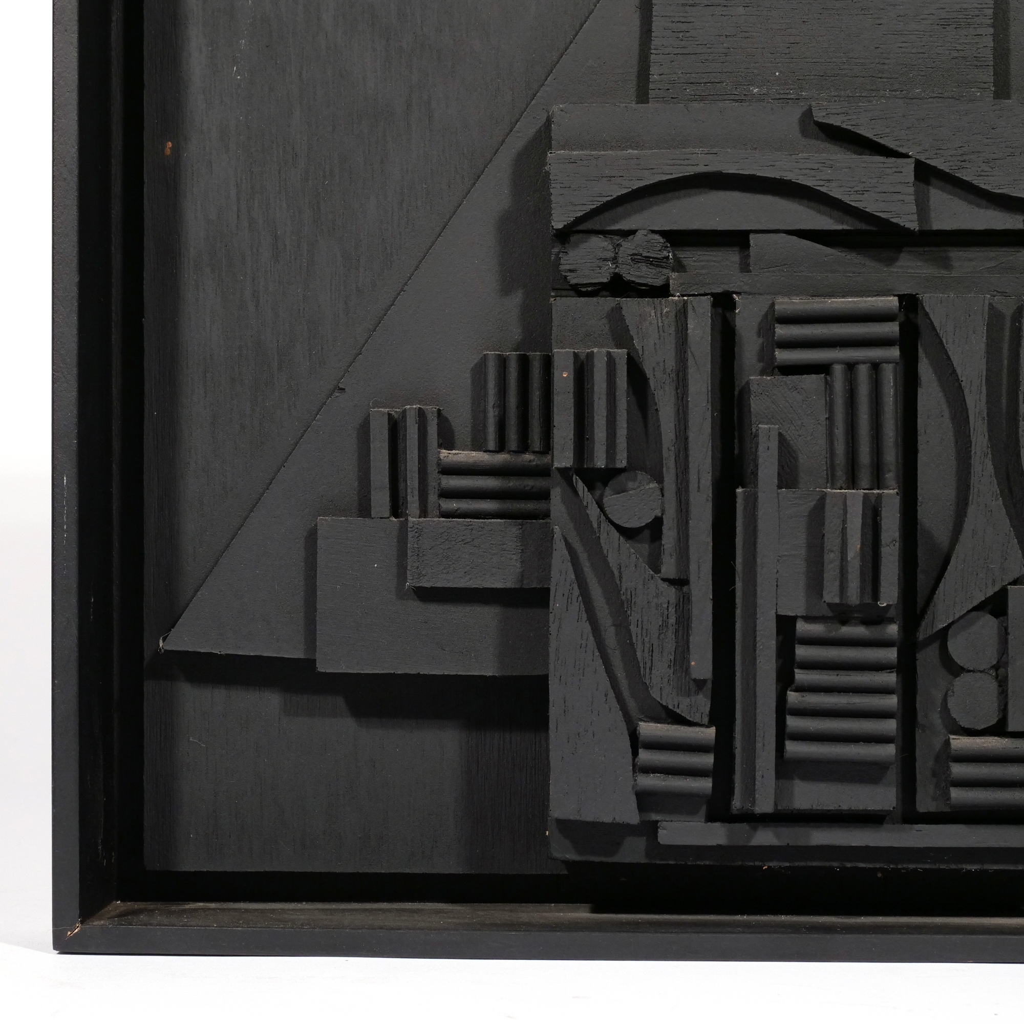 Louise Nevelson | Black Cubist Wood Assemblage (1983) | MutualArt