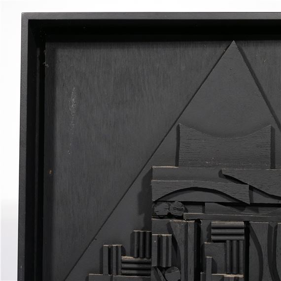 Louise Nevelson | Black Cubist Wood Assemblage (1983) | MutualArt