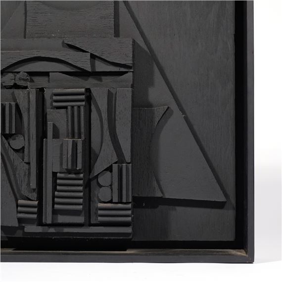 Louise Nevelson | Black Cubist Wood Assemblage (1983) | MutualArt
