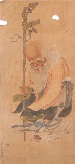 Qiu Ying | Shou Lou with staff | MutualArt