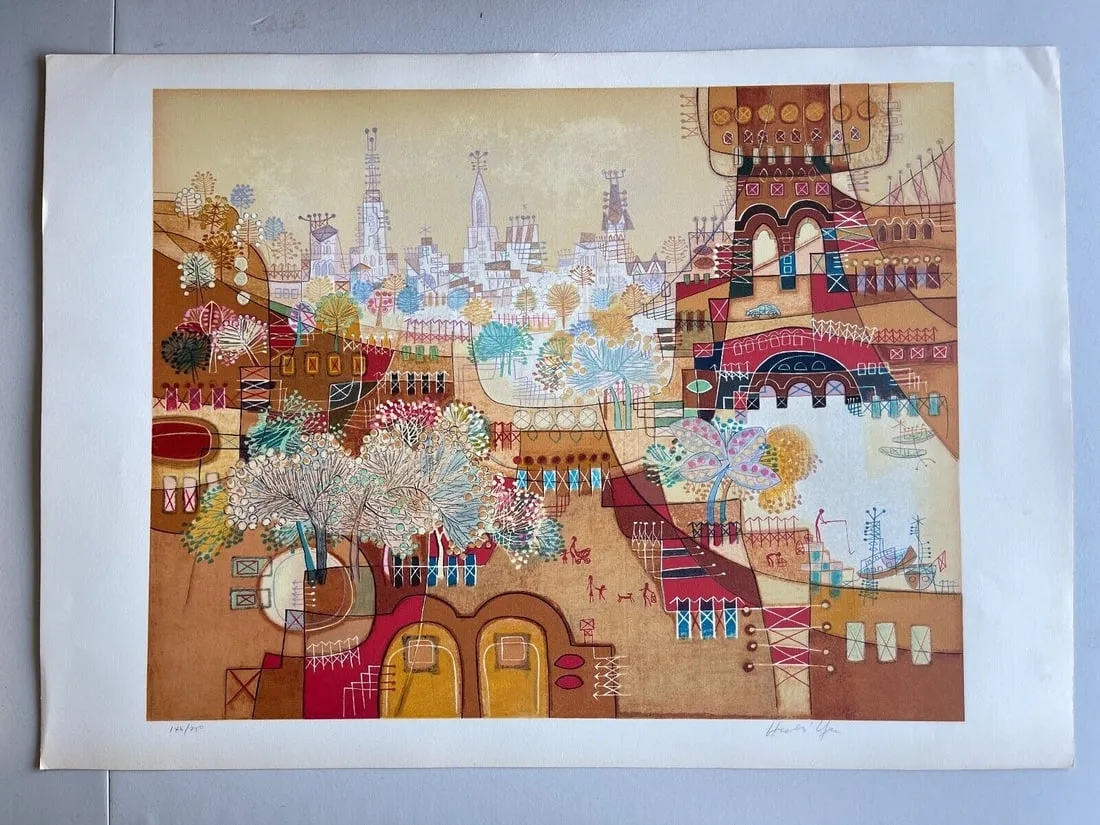 Heshi Yu | SET OF 2 Architectural Urban City Scape | MutualArt