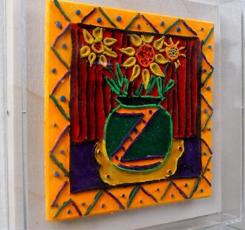 Peter Max | Peter Max oil on board - Sunflowers in vase 1965 (1965 ...