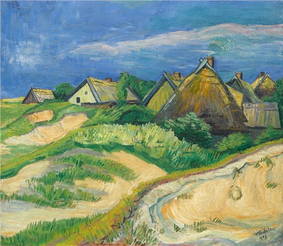 Max Pechstein | Landscape (Houses in the dunes) | MutualArt