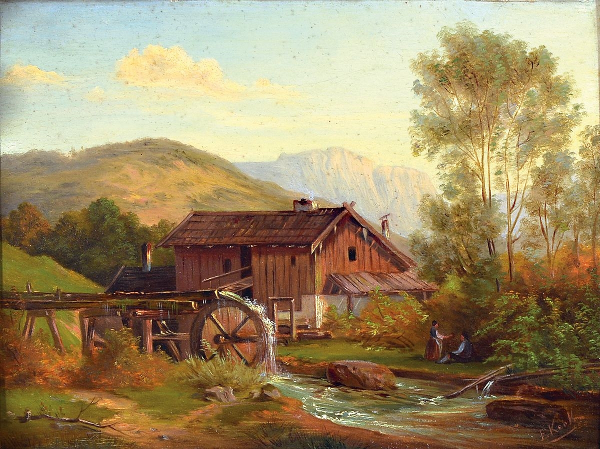 Elise Kerk | landscape with watermill | MutualArt