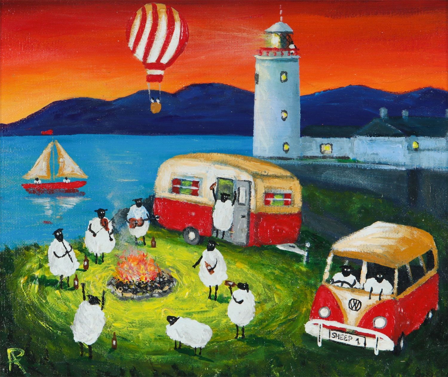 Andy Pat | ANDY PATS WANDERING SHEEP ON A TOUR OF FANAD HEAD | MutualArt