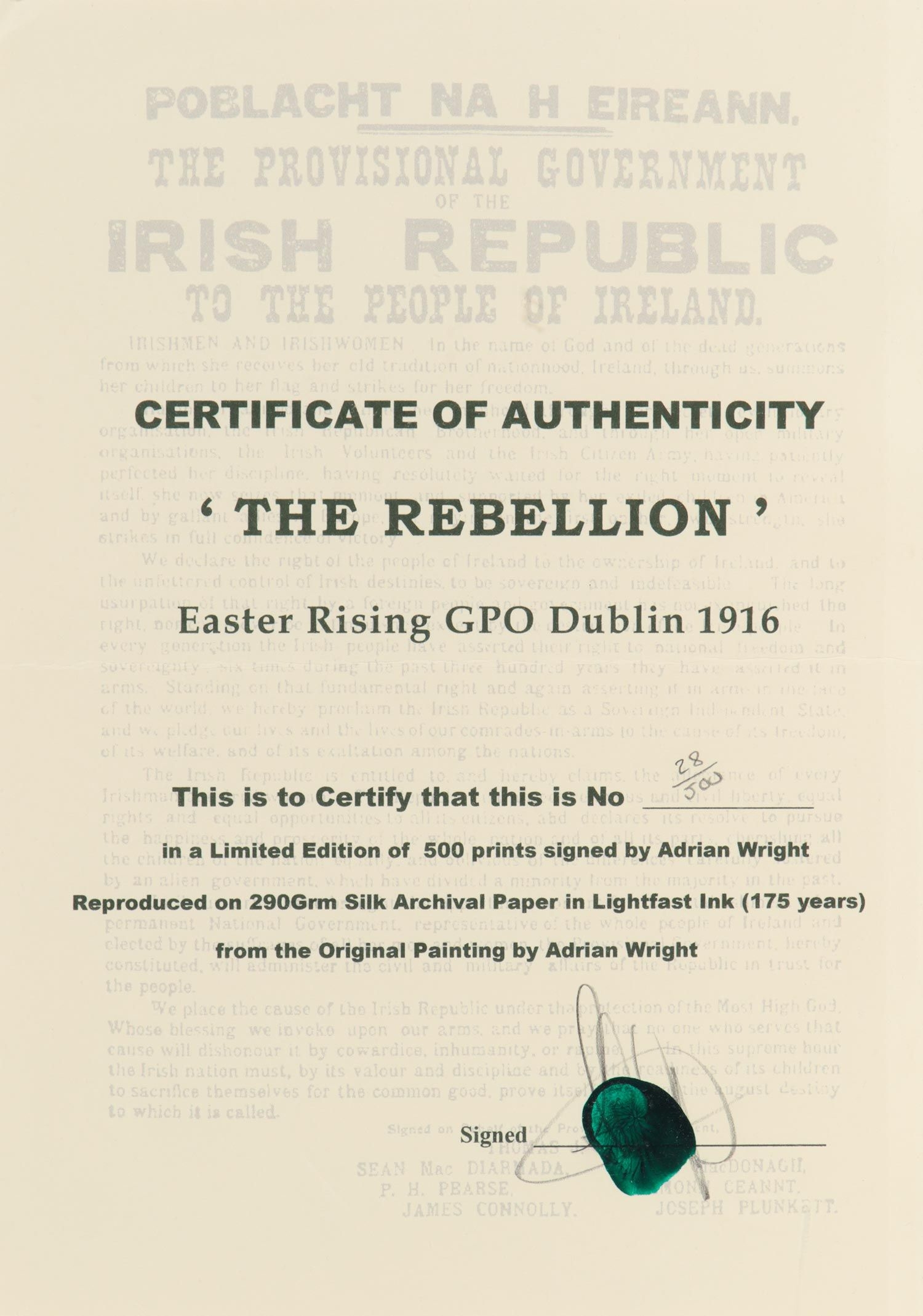 Adrian Wright | THE REBELLION, EASTER RISING GPO DUBLIN 1916 | MutualArt