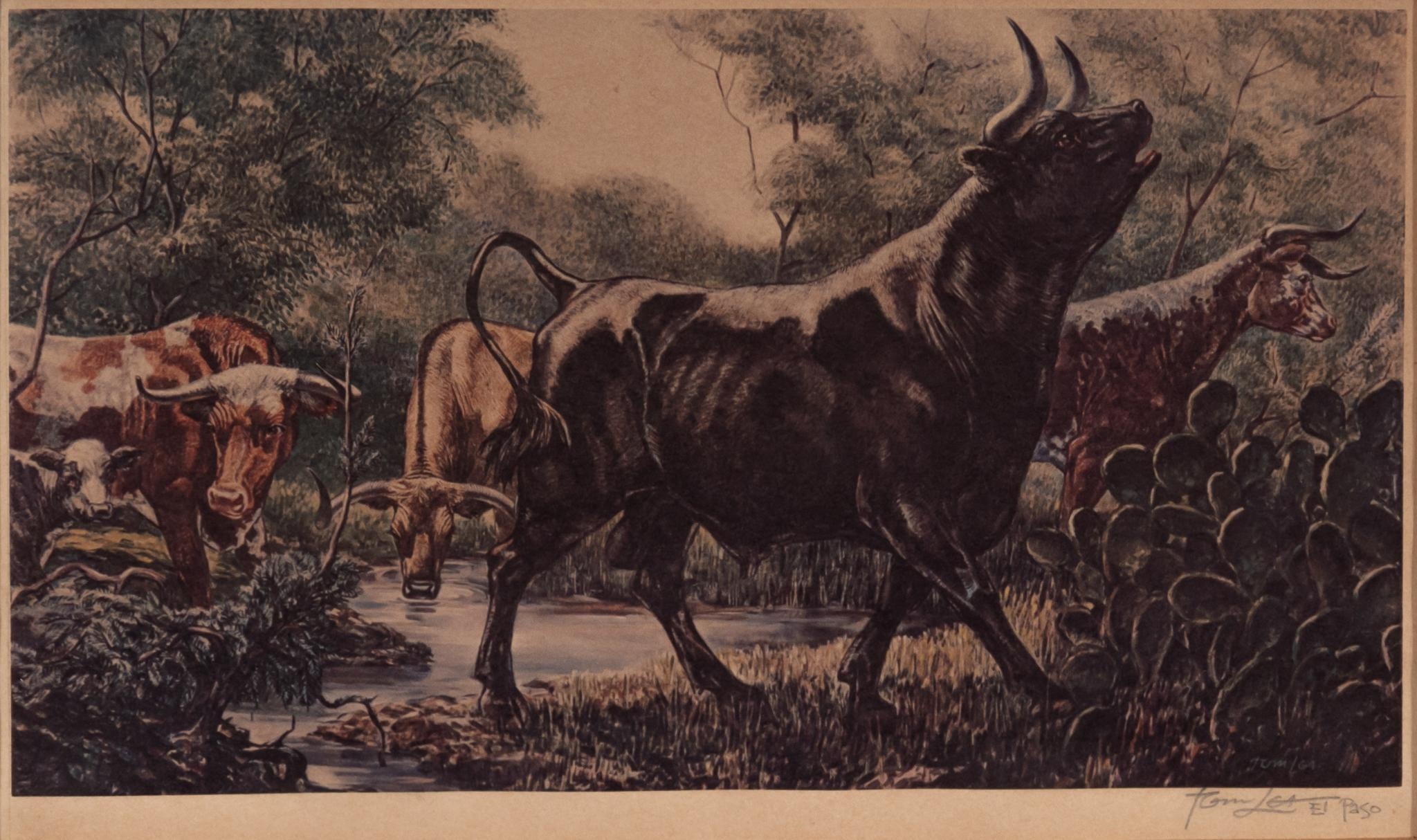 Tom Lea | cattle grazing | MutualArt