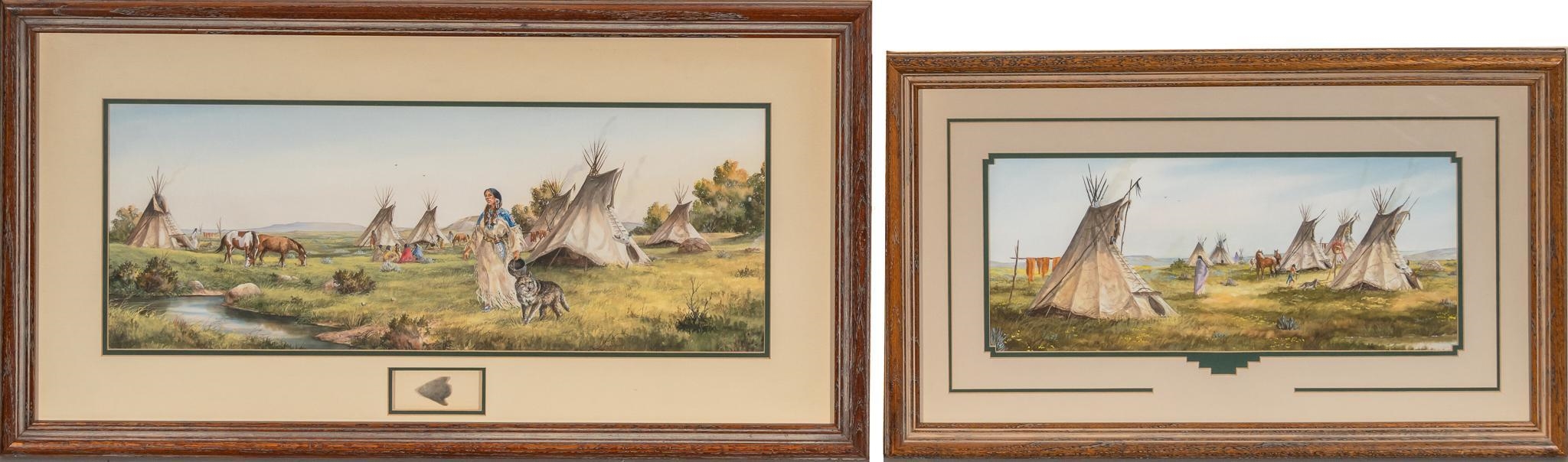 Mary Selfridge | (2) Native American Encampment Scenes | MutualArt
