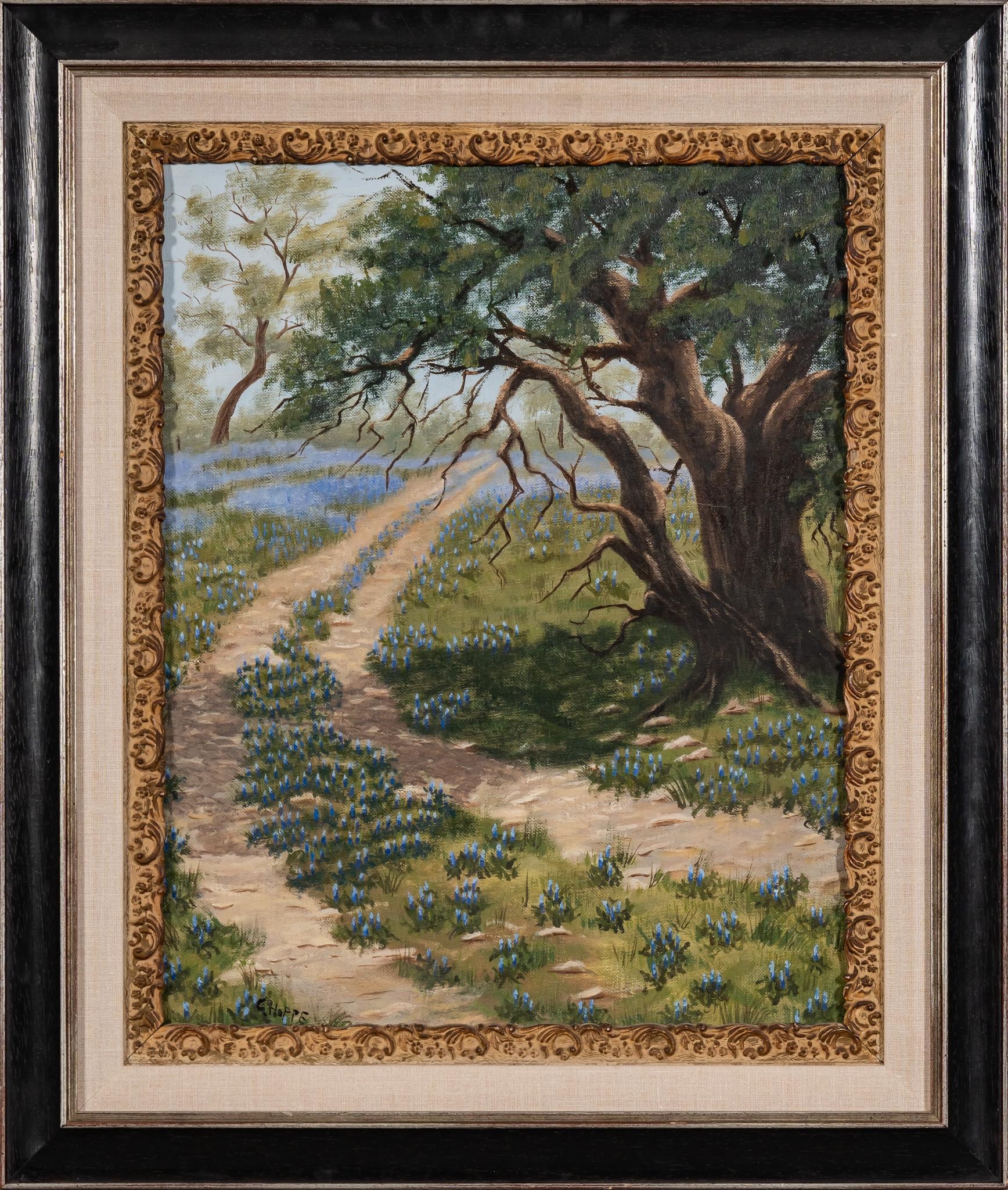 Carl Thomas Hoppe | Bluebonnets and Oak Tree | MutualArt
