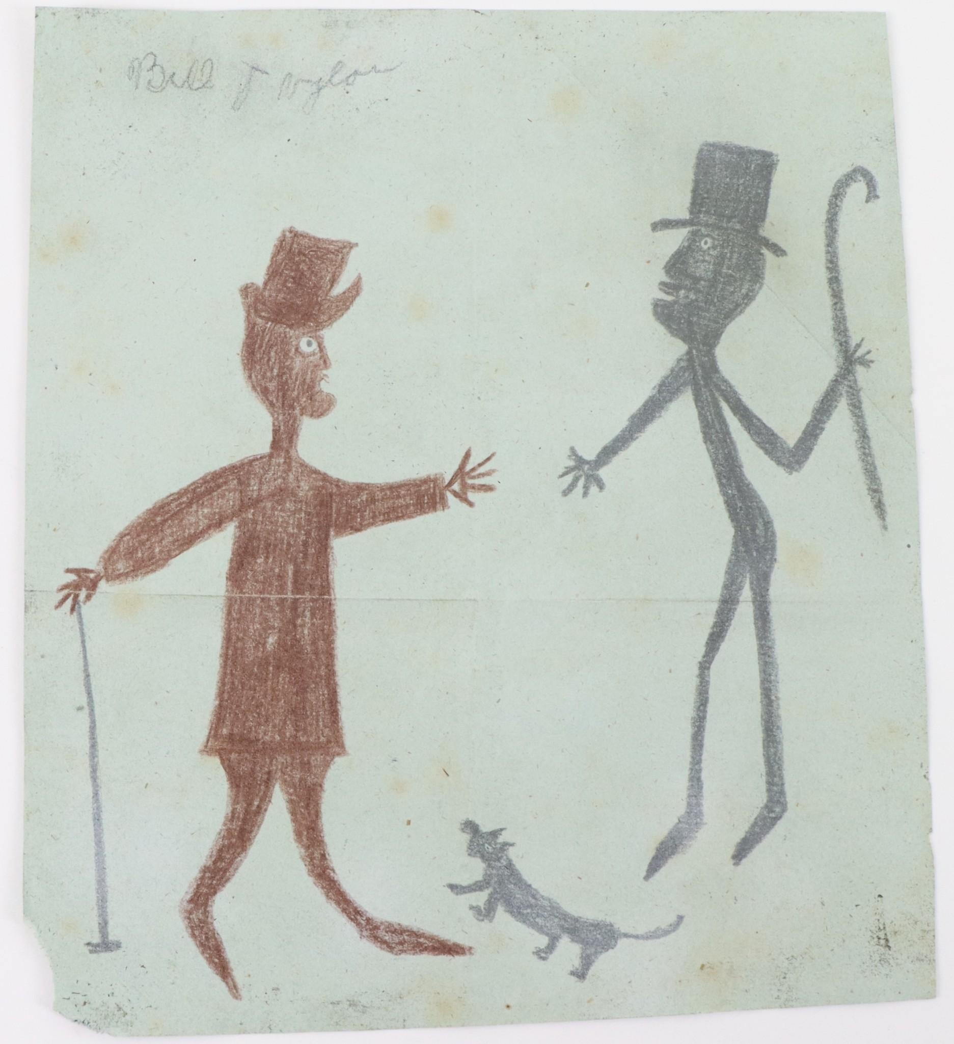 Bill Traylor | HOUSE WITH PEOPLE AND WEATHERVANE | MutualArt