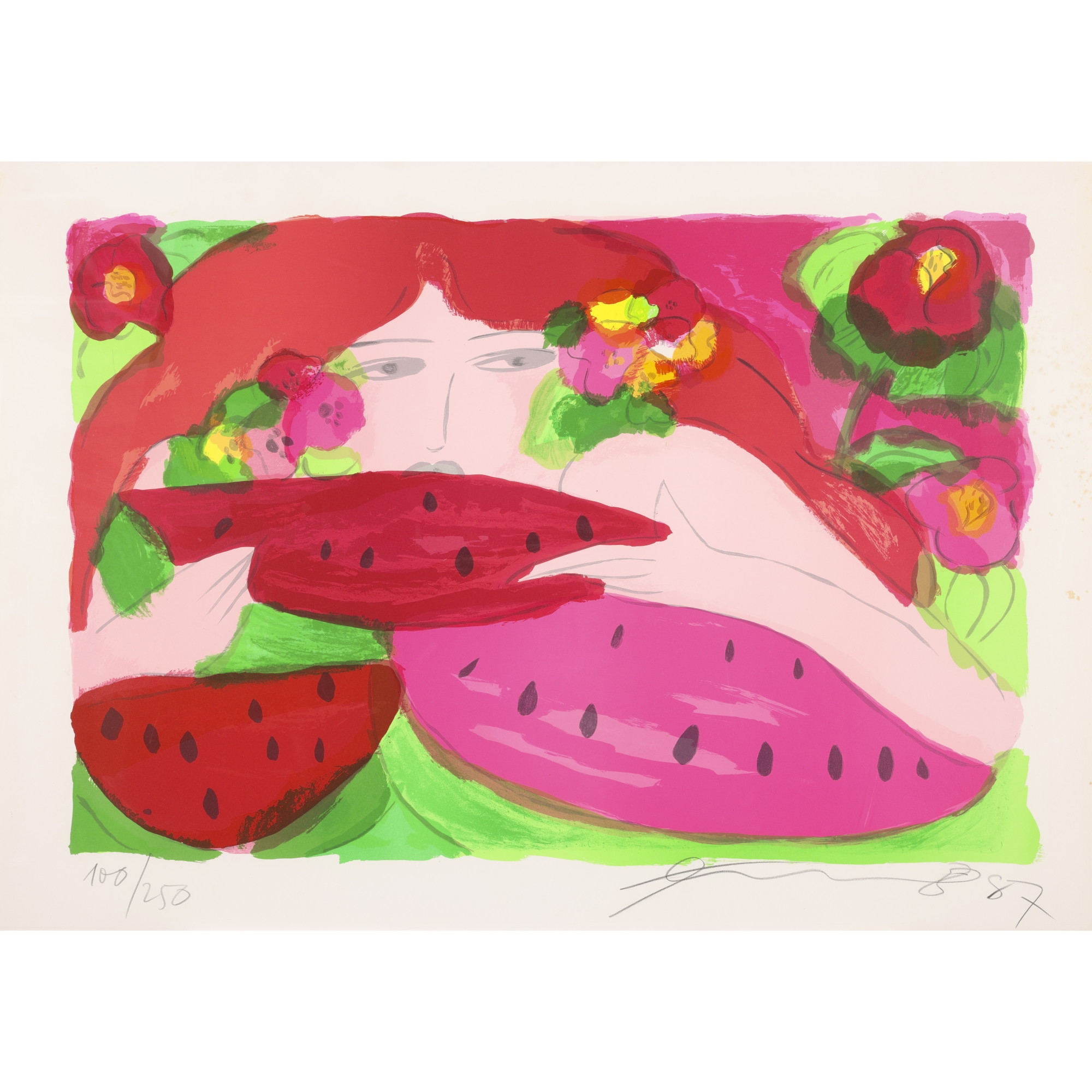 Walasse Ting | WATERMELON (1987) | MutualArt