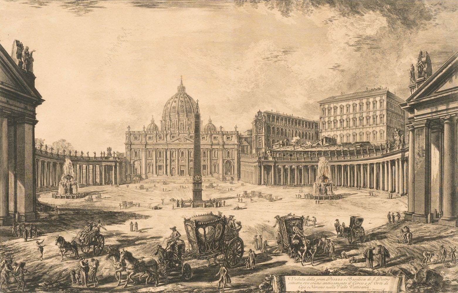Giovanni Battista Piranesi | Veduta della Gran Piazza e Basilica di San ...