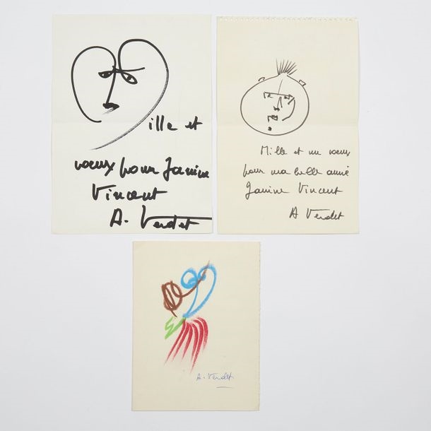 André Verdet | La carte portant un dessin abstrait au pastel (1913 ...