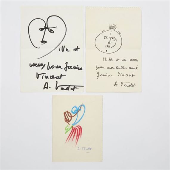 André Verdet | La carte portant un dessin abstrait au pastel (1913 ...