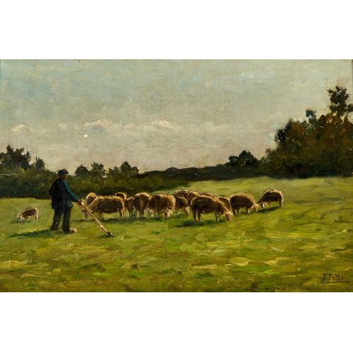 Fernand Patte | Schafhirt mit seiner Herde | MutualArt