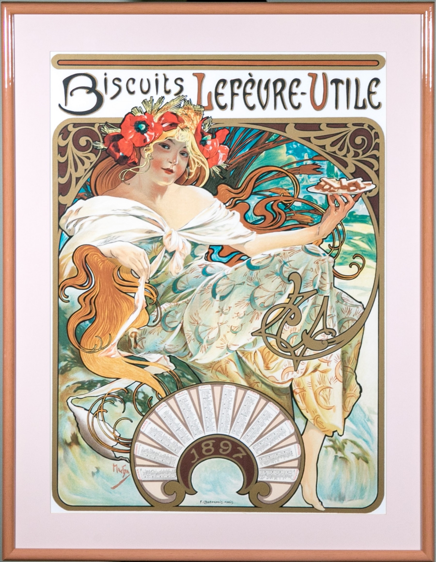 Alphonse Mucha | Biscuits Lefèvre-Utile Art Nouveau Poster | MutualArt