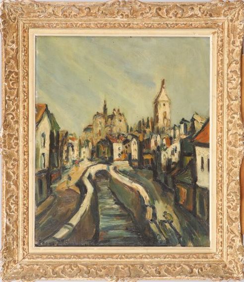 Pierre Dumont | Canal in a town in Normandy | MutualArt