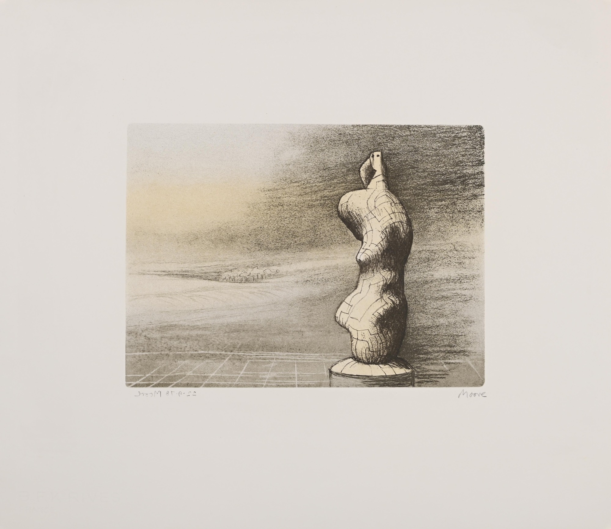 Henry Moore | Standing Figure Storm Sky (1978) | MutualArt