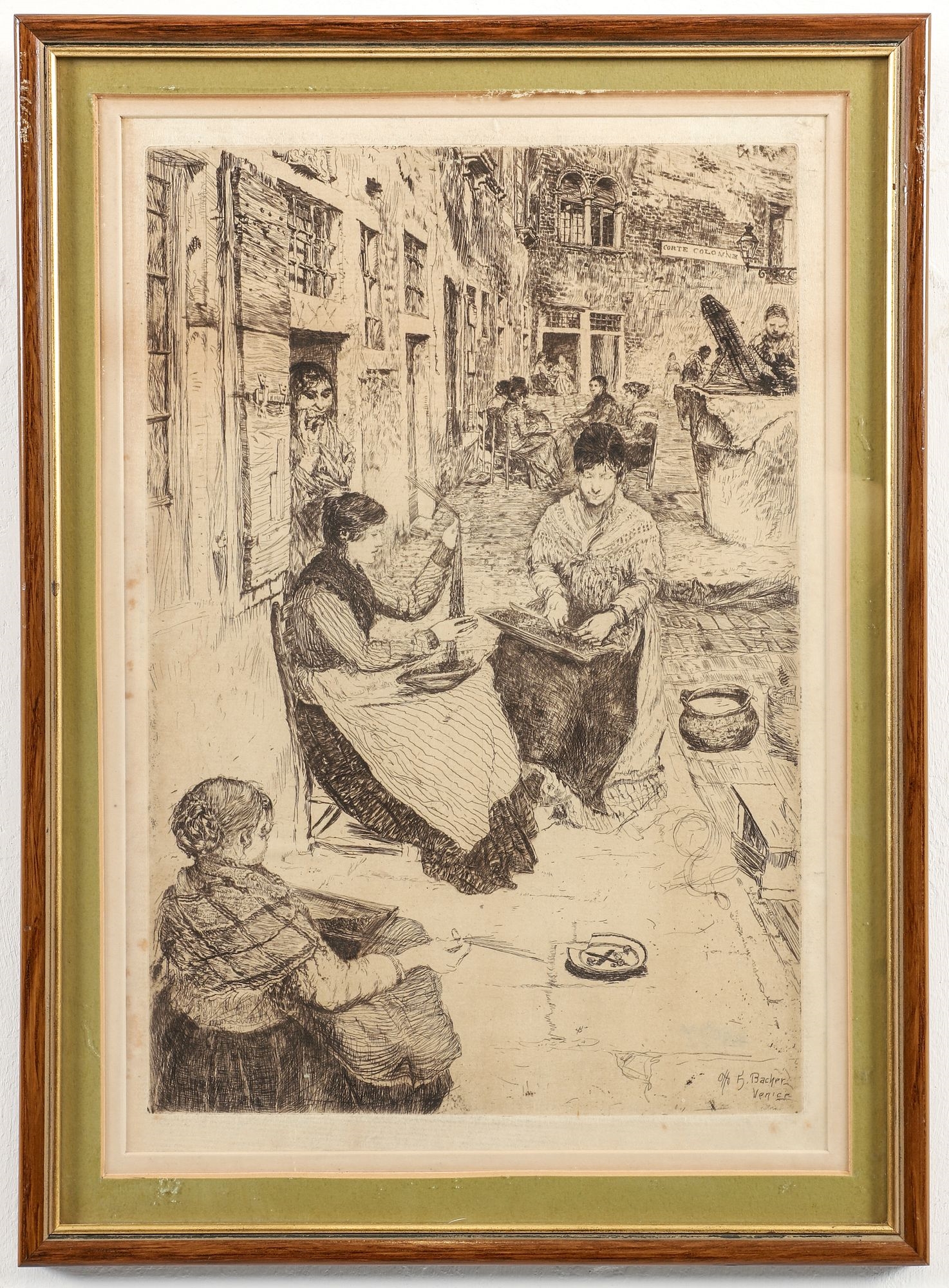Otto Henry Bacher | Otto Henry Bacher etching The Lacemakers of Venice ...