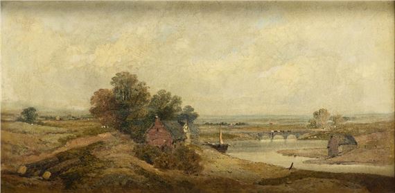 Alfred Vickers | Wide river landscape | MutualArt