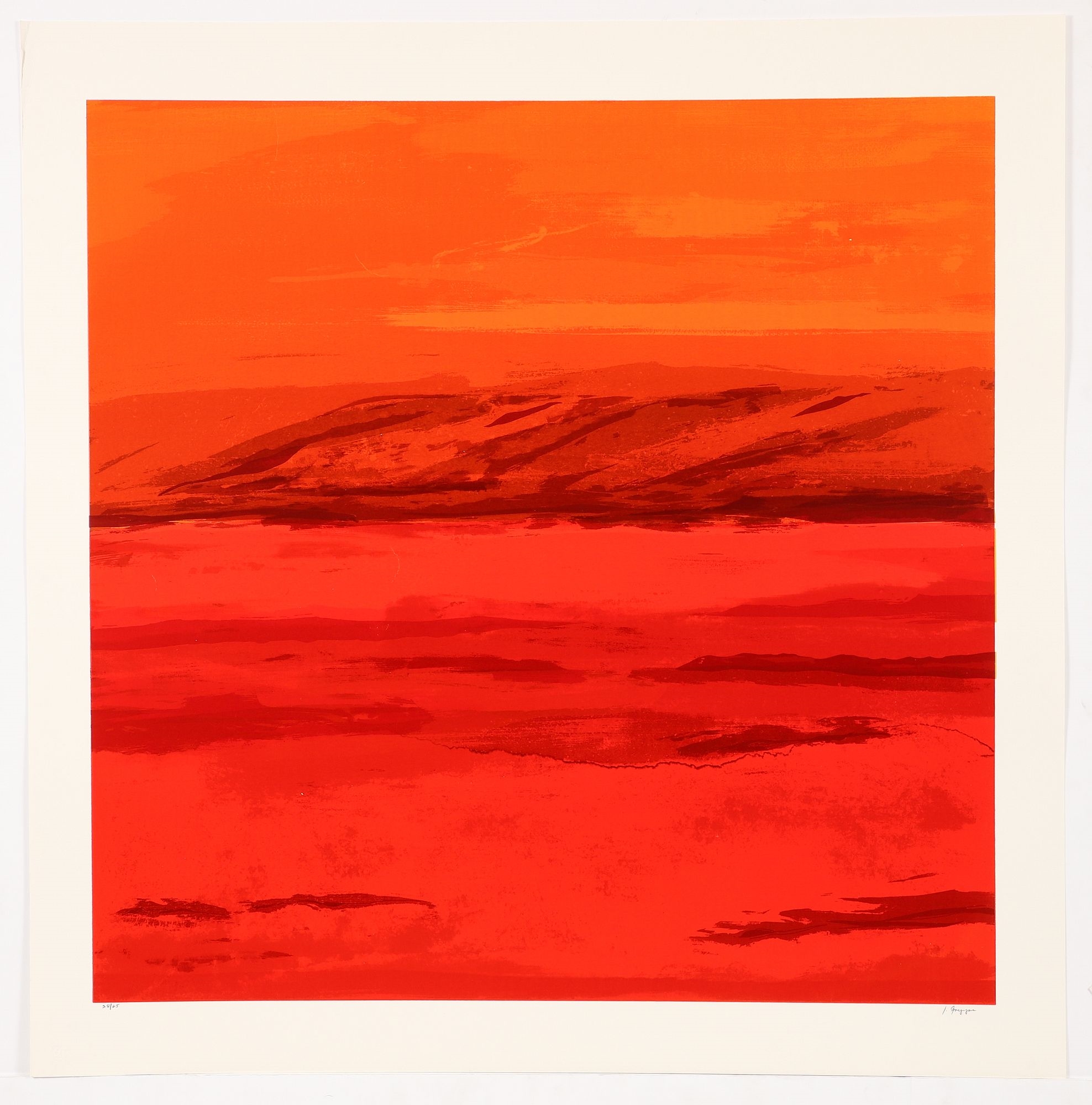 Joseph Grippi | Joseph Grippi Red Landscape 1976 Signed Screenprint ...