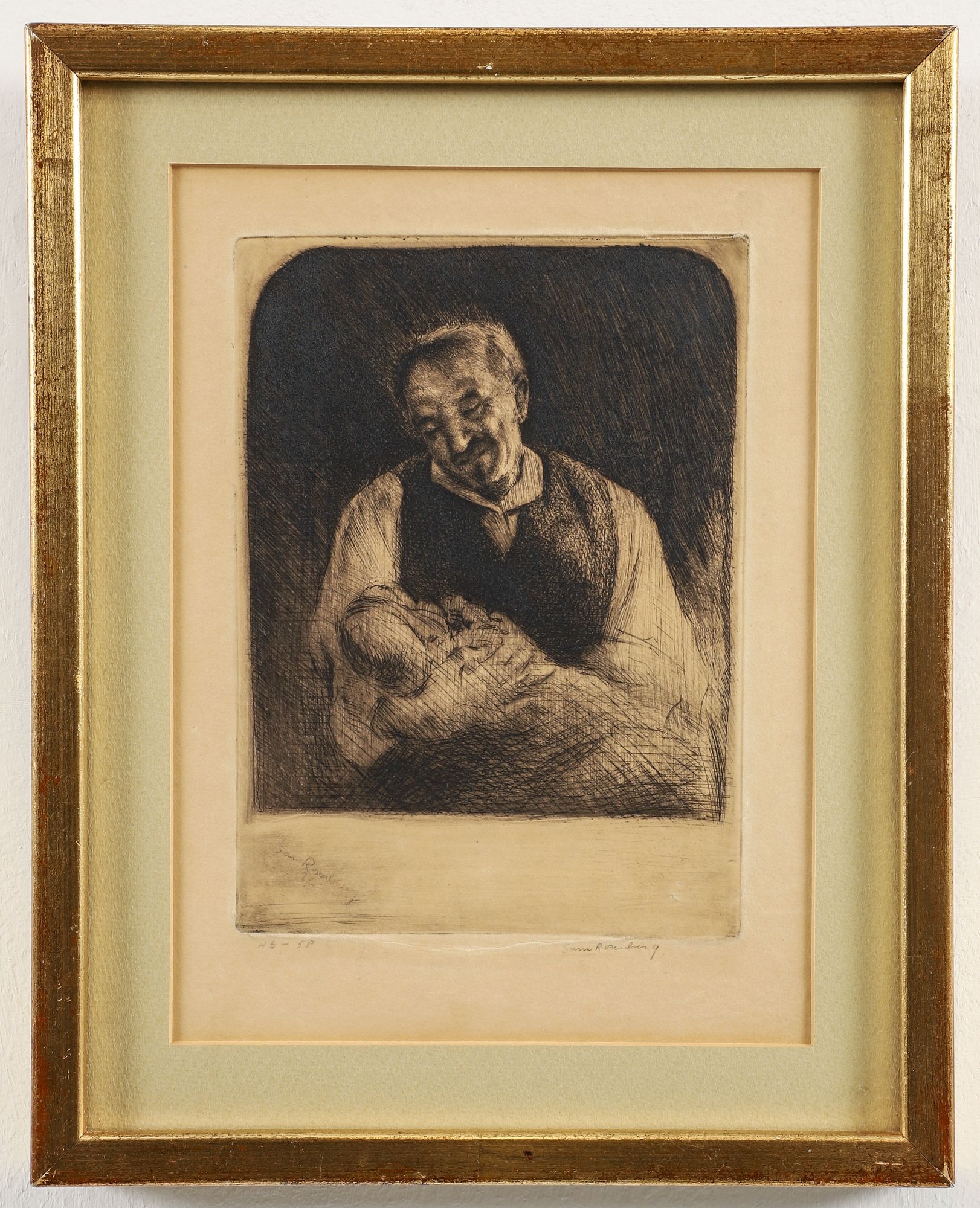 Samuel Rosenberg | Sam Rosenberg 1926 etching Gramps and Grandson (1926 ...