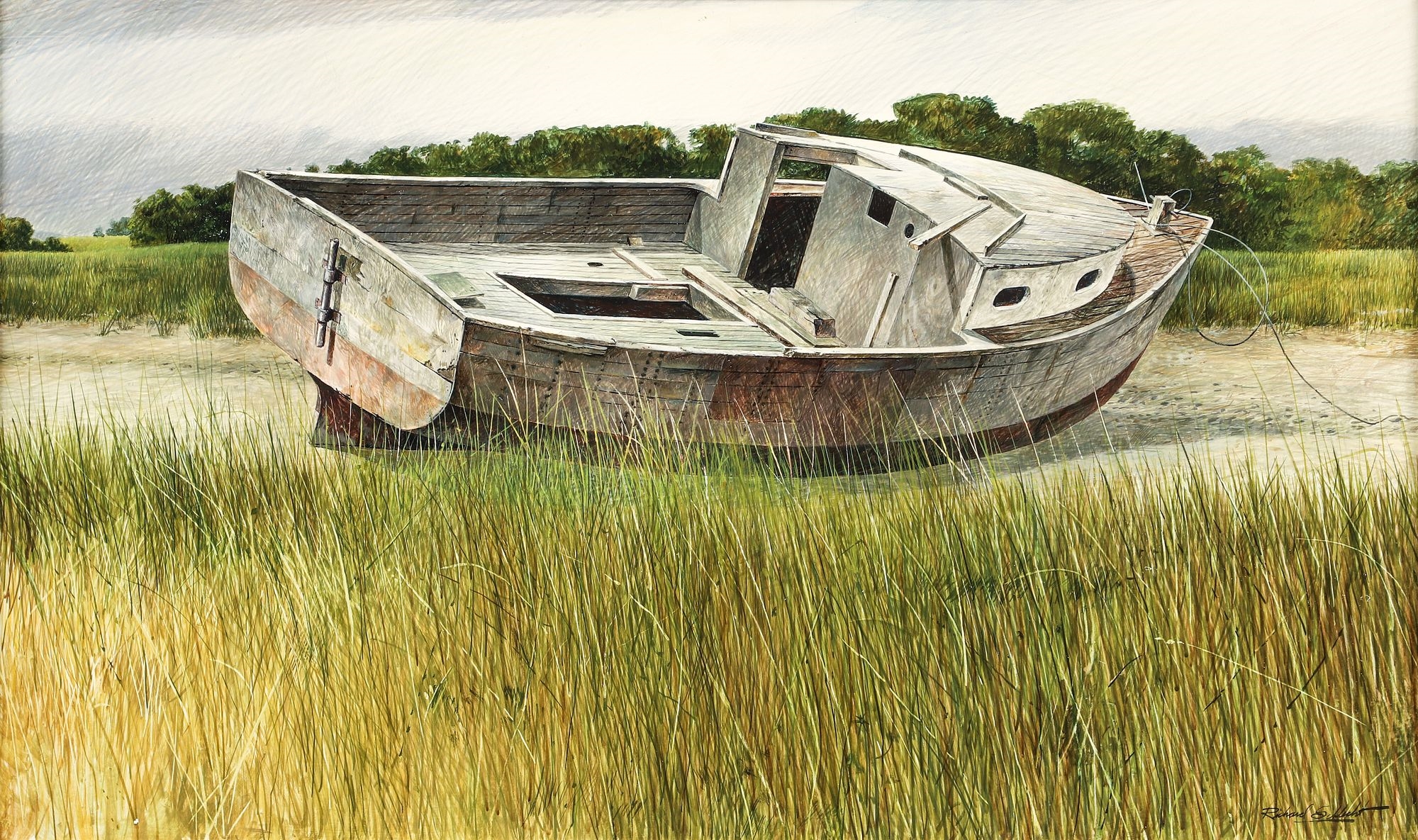 Richard Schlecht | Richard Schlecht The Caroline Oil on Board (1966 ...