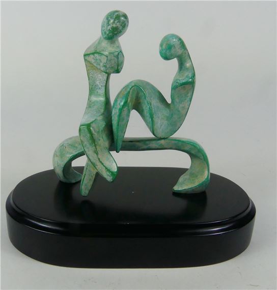 Yonatan Jonathan Darmon | patinated bronze sculpture depicting two ...