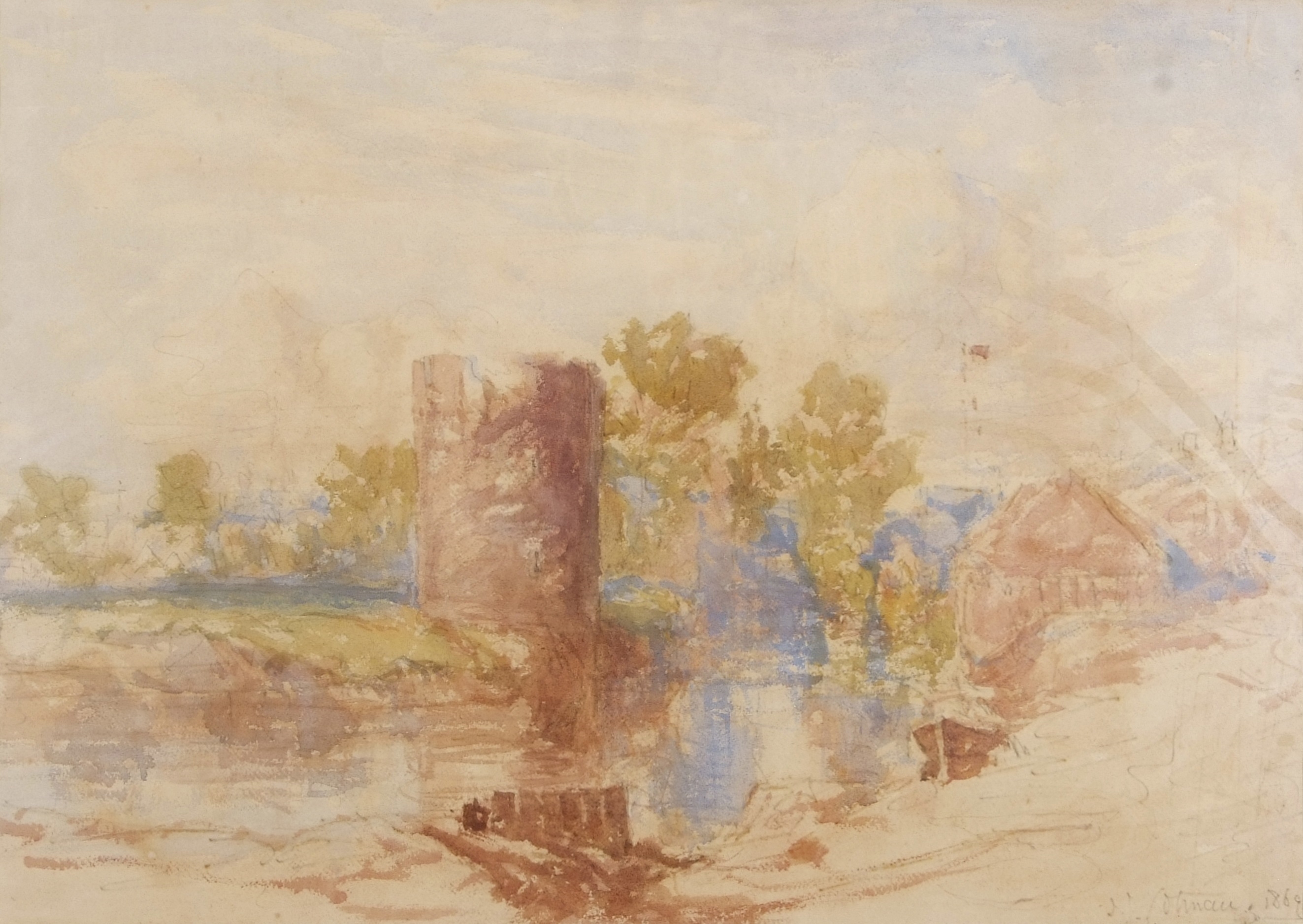 John Joseph Cotman | Cow Tower, Norwich | MutualArt