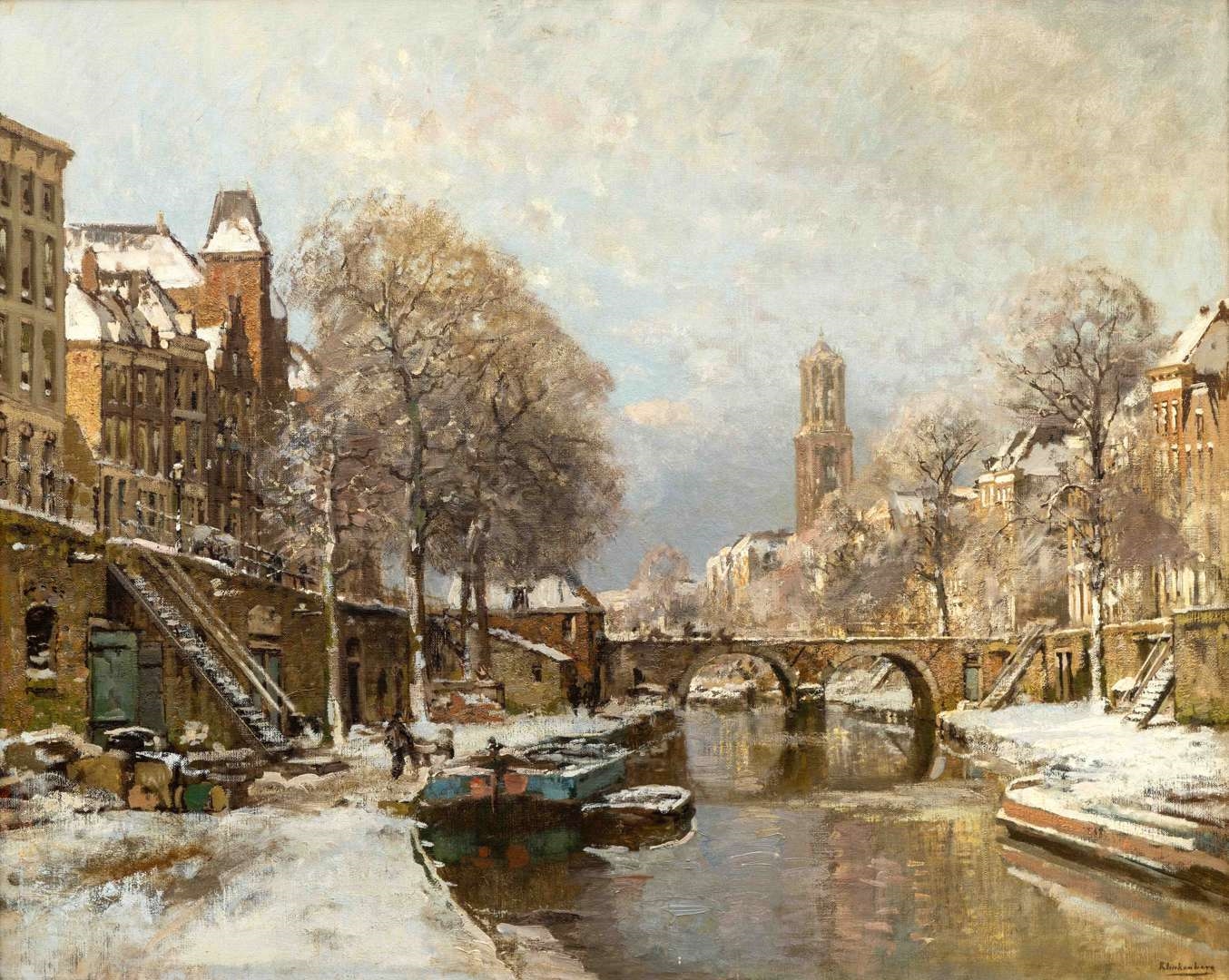 Johannes Christiaan Karel Klinkenberg A Winter View Of The Oude