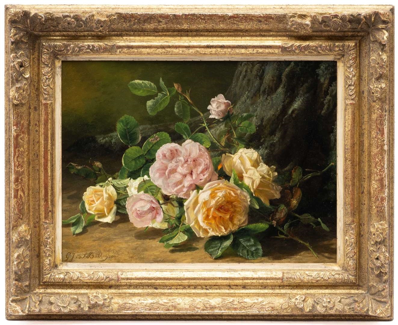 Geraldine Jacoba van de Sande Bakhuyzen | Roses on the forest floor by ...