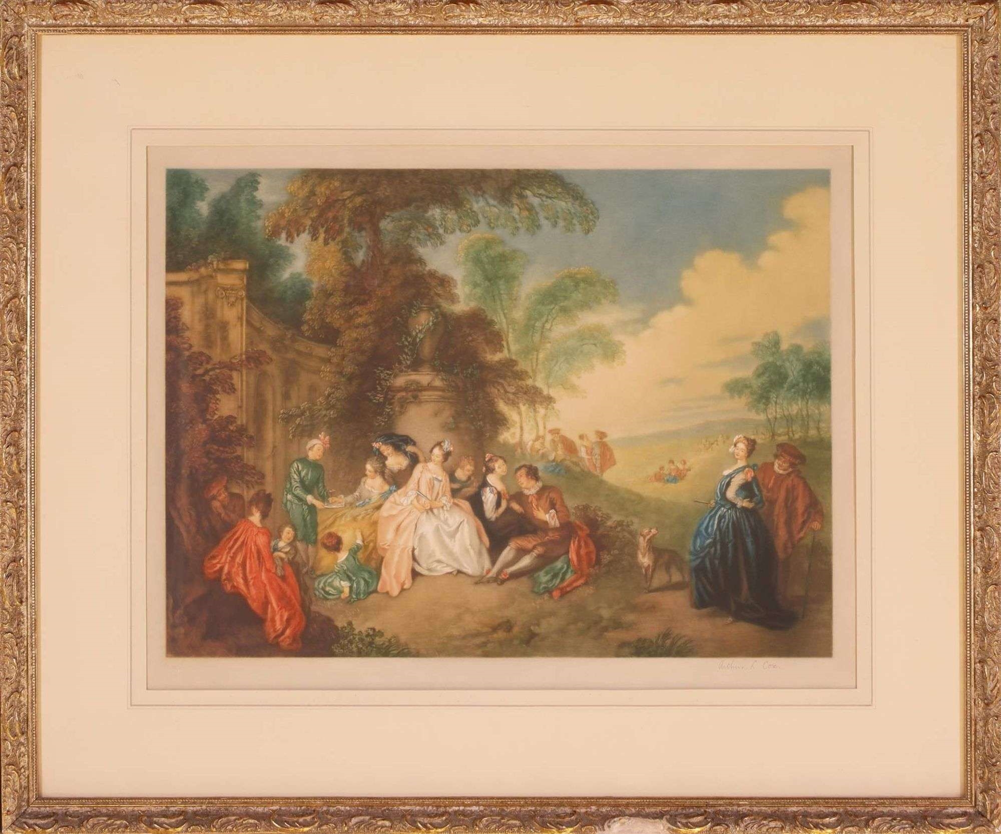 Arthur Cox | FRENCH ROCCOCCO MEZZOTINTS BY ARTHUR L. COX (2) (19th ...