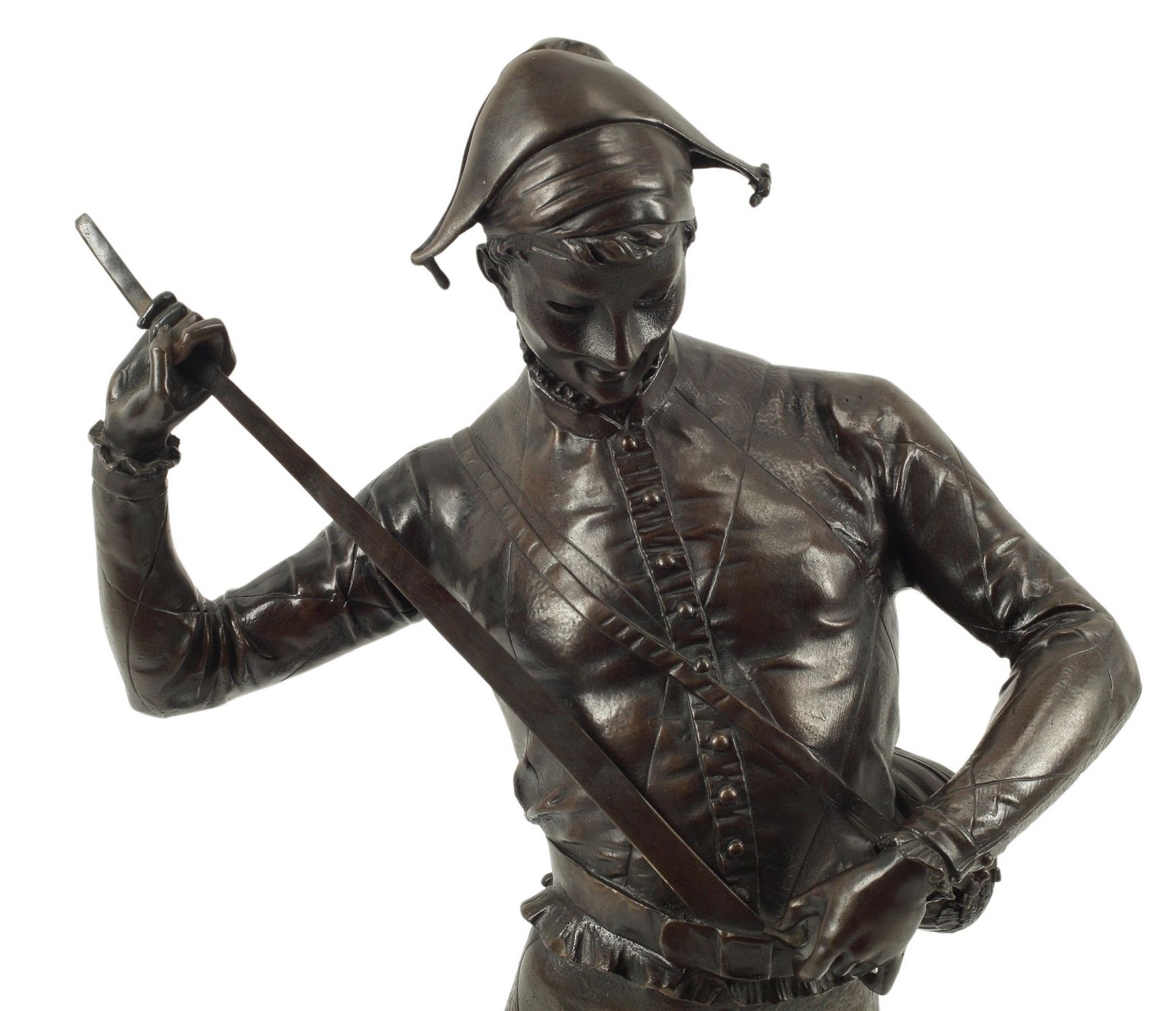 Paul Dubois | Harlequin with Lute and Sword | MutualArt