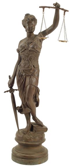 Alois Mayer | AFTER ALOIS MAYER BRONZE SCULPTURE JUSTICE, 56H | MutualArt