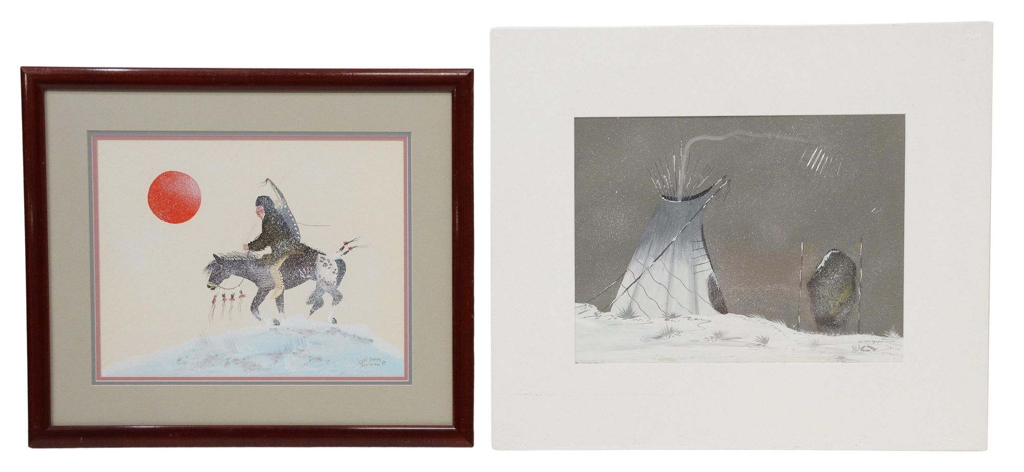 Geri Darby | (3) GERI DARBY NATIVE AMERICAN GOUACHE PAINTINGS (20 ...