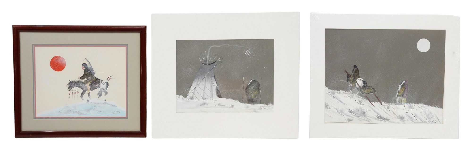 Geri Darby | (3) GERI DARBY NATIVE AMERICAN GOUACHE PAINTINGS (20 ...