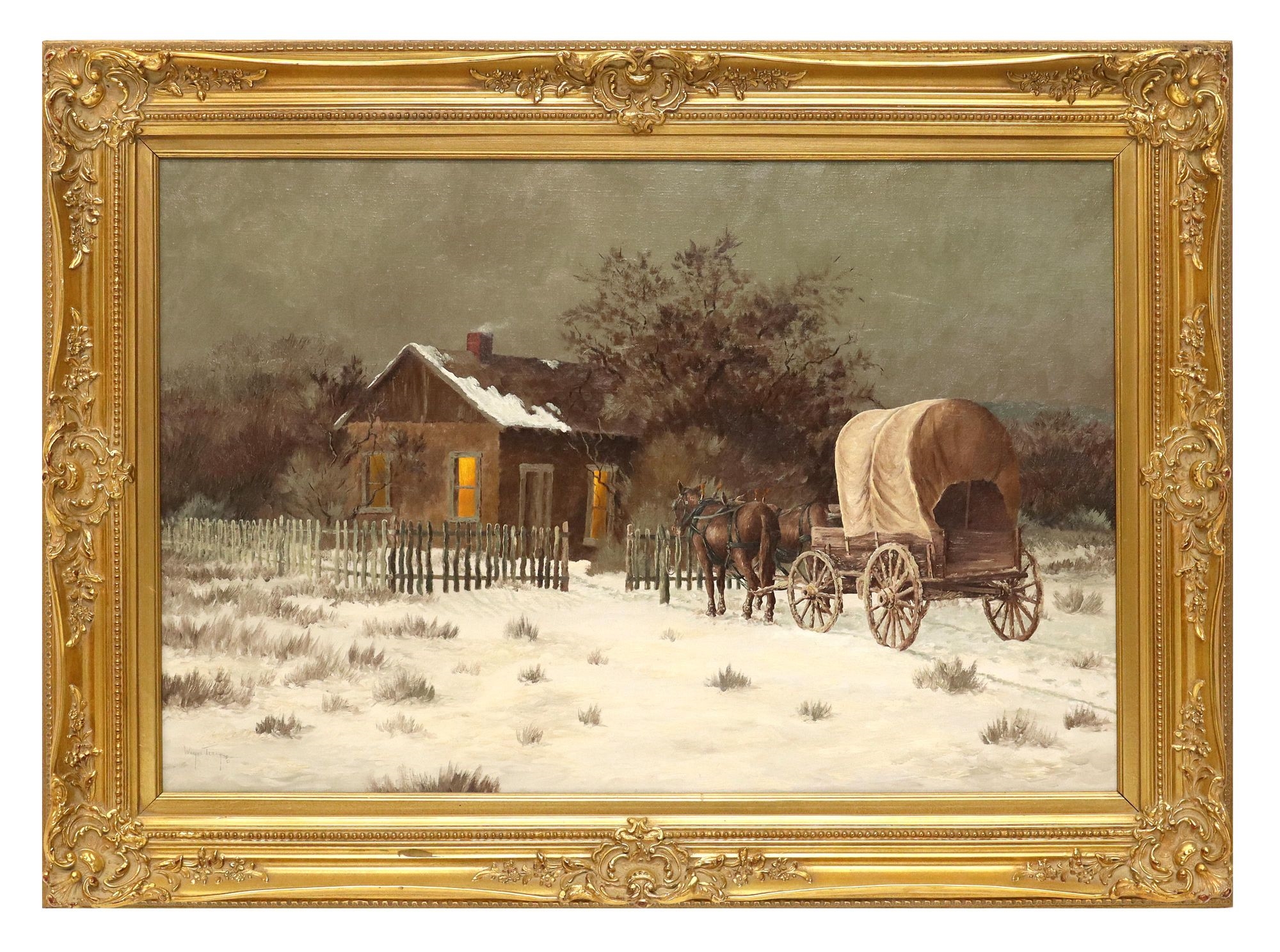 Wayne Terry | Covered Wagon and Cabin | MutualArt