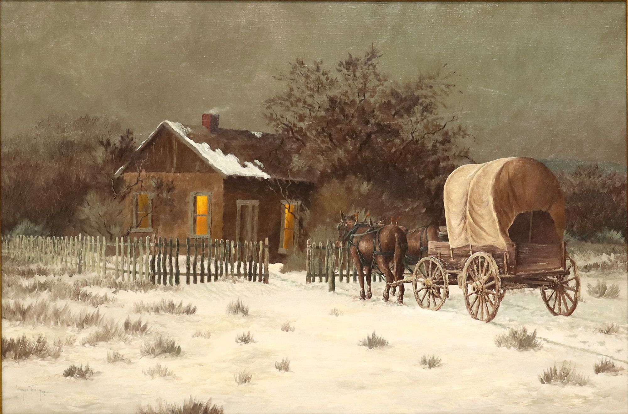 Wayne Terry | Covered Wagon and Cabin | MutualArt