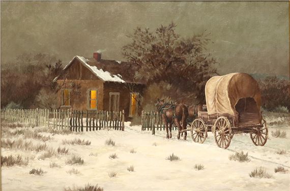 Wayne Terry | Covered Wagon and Cabin | MutualArt