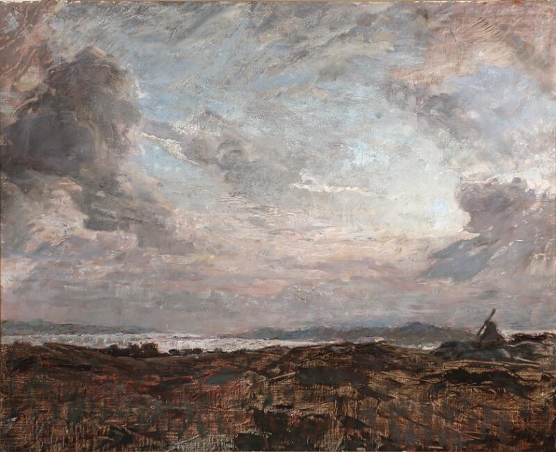 Julius Paulsen | Heavy clouds over the ocean at sunset (1908) | MutualArt